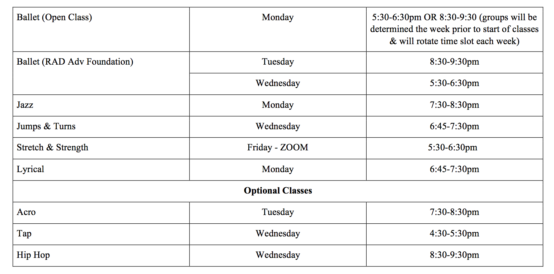 Full-Time Programs - Element Dance Arts - Cambridge Dance Studio